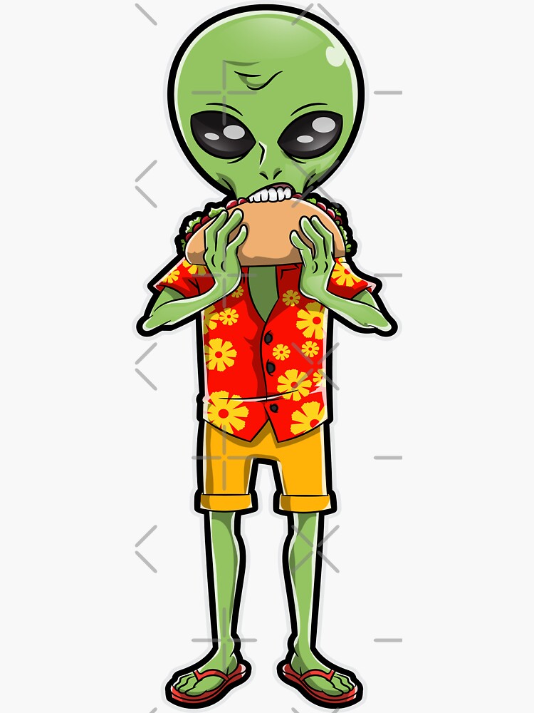 "Alien Eating Taco T Shirt Dab hip hop funny Gift Men Women" Sticker by ...