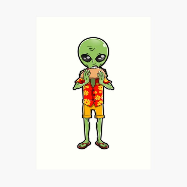 "Alien Eating Taco T Shirt Dab hip hop funny Gift Men Women" Art Print ...
