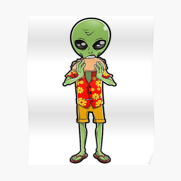 "Alien Eating Taco T Shirt Dab hip hop funny Gift Men Women" Poster by ...