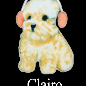 "Clairo dog hoodie - Clairo dog with headphones puppy" Sticker for Sale ...