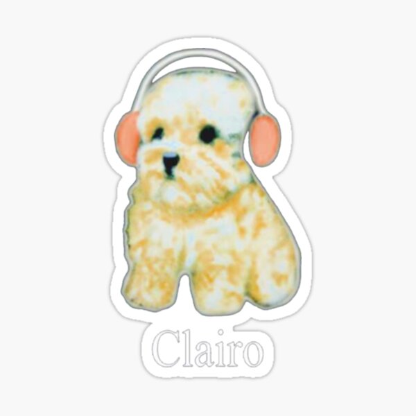 "Clairo dog hoodie - Clairo dog with headphones puppy" Sticker for Sale ...