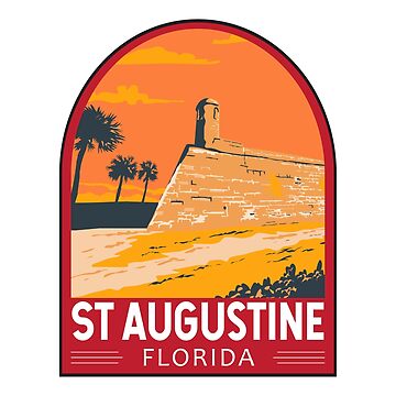 "St Augustine Florida Travel Art Emblem" Sticker for Sale by ...