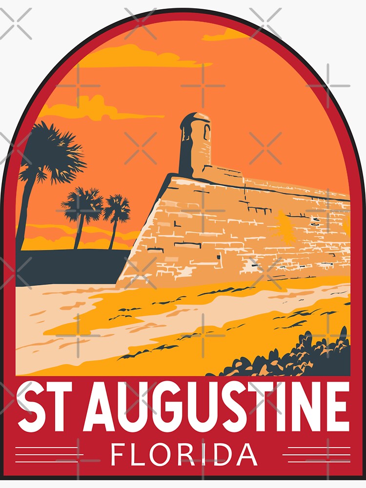 "St Augustine Florida Travel Art Emblem" Sticker for Sale by ...