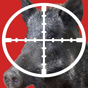 "Hog Hunting Wild Boar In Scope Vector Art 1" Sticker for Sale by ...