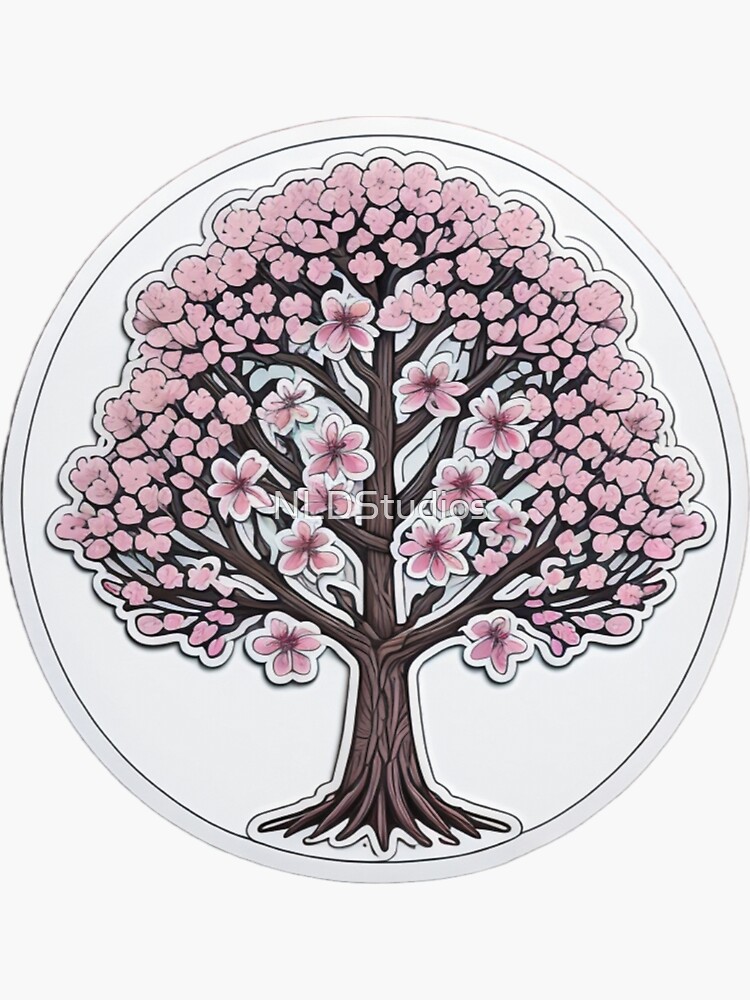 "Cherry Blossom Tree Sticker" Sticker for Sale by NLDStudios | Redbubble