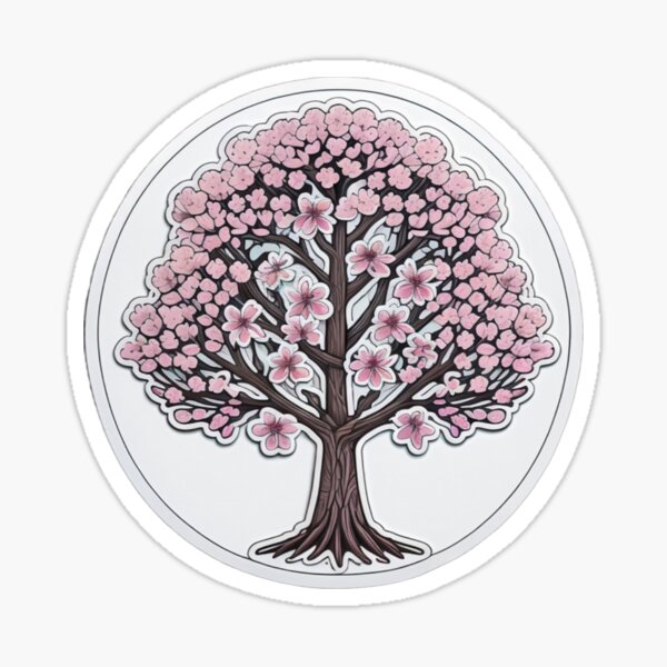 "Cherry Blossom Tree Sticker" Sticker for Sale by NLDStudios | Redbubble