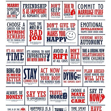 "Visual Book 30 Lessons for Living (Karl A. Pillemer)" Poster for Sale ...