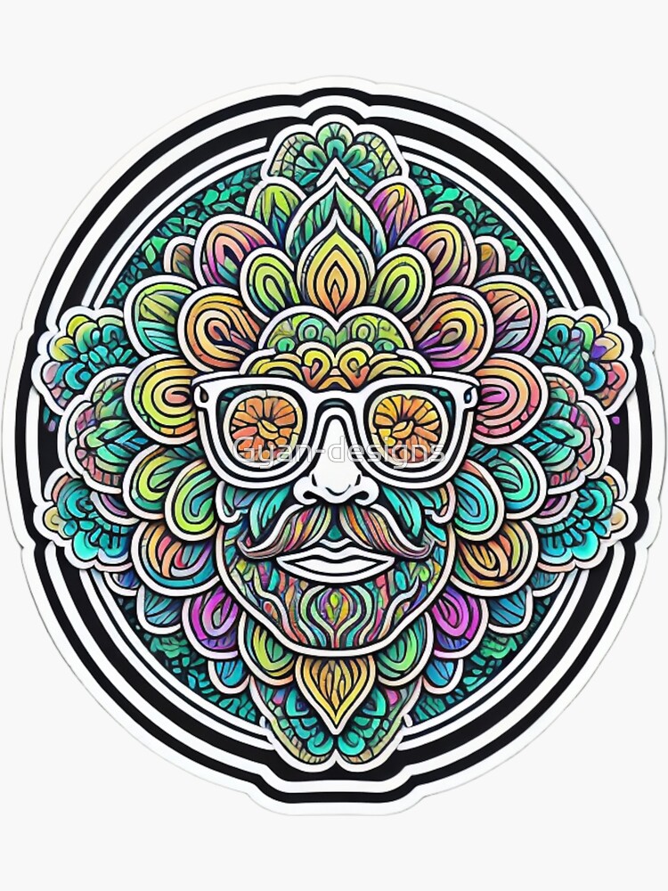 "Bonnaroo theme inspired man " Sticker for Sale by Gyan-designs | Redbubble
