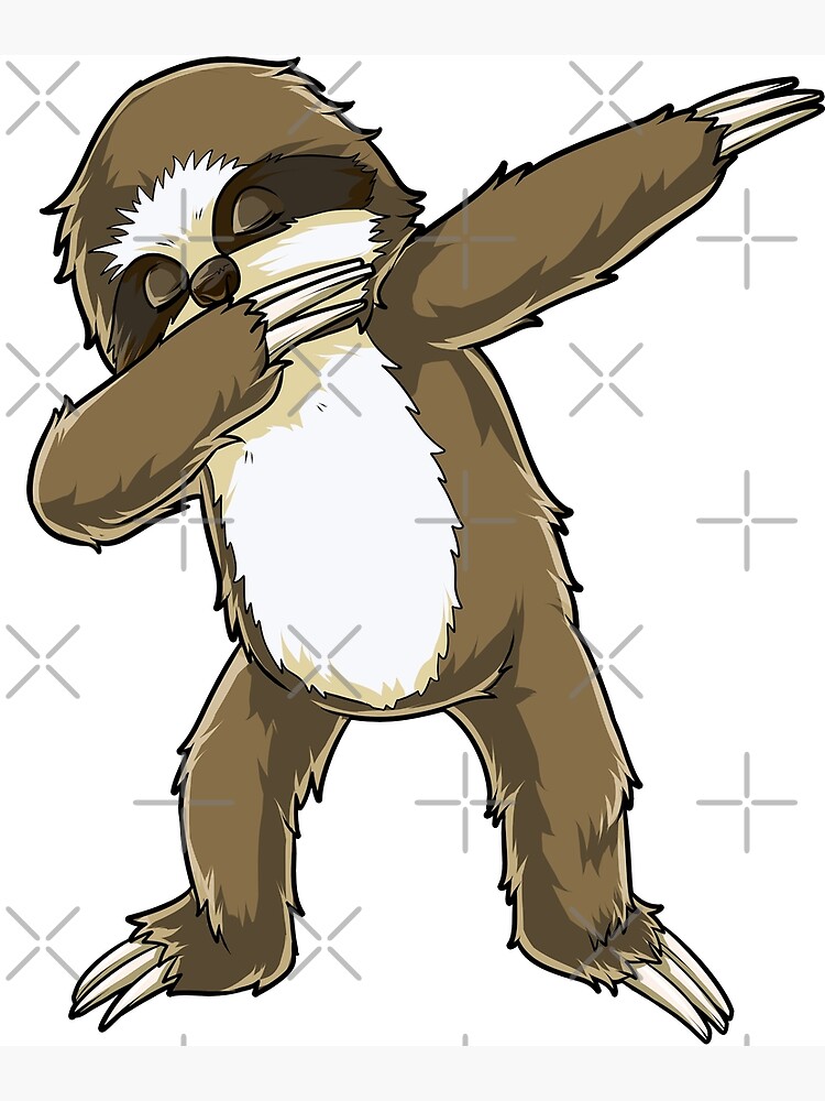 "Sloth Dabbing T-shirt Funny Animal Dab Dance Shirt Gifts Tee" Poster ...
