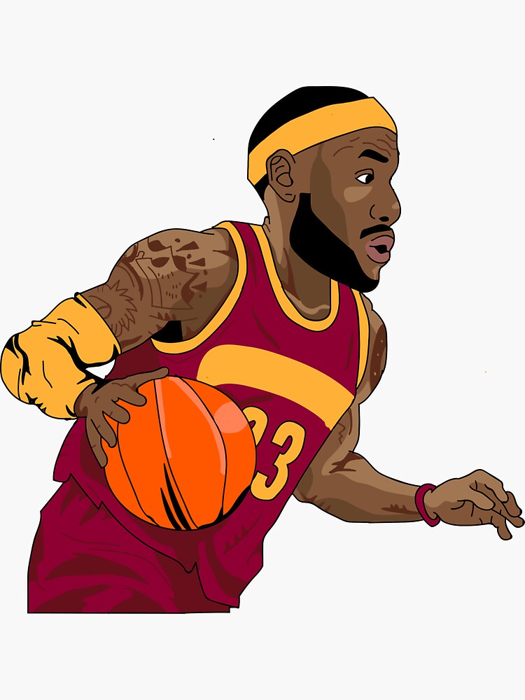 "Lebron James Cartoon" Sticker for Sale by bulldog2171 | Redbubble