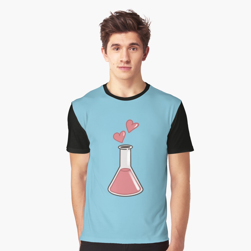 "Cute Beaker Science Illustration with Hearts" Sticker for Sale by ...