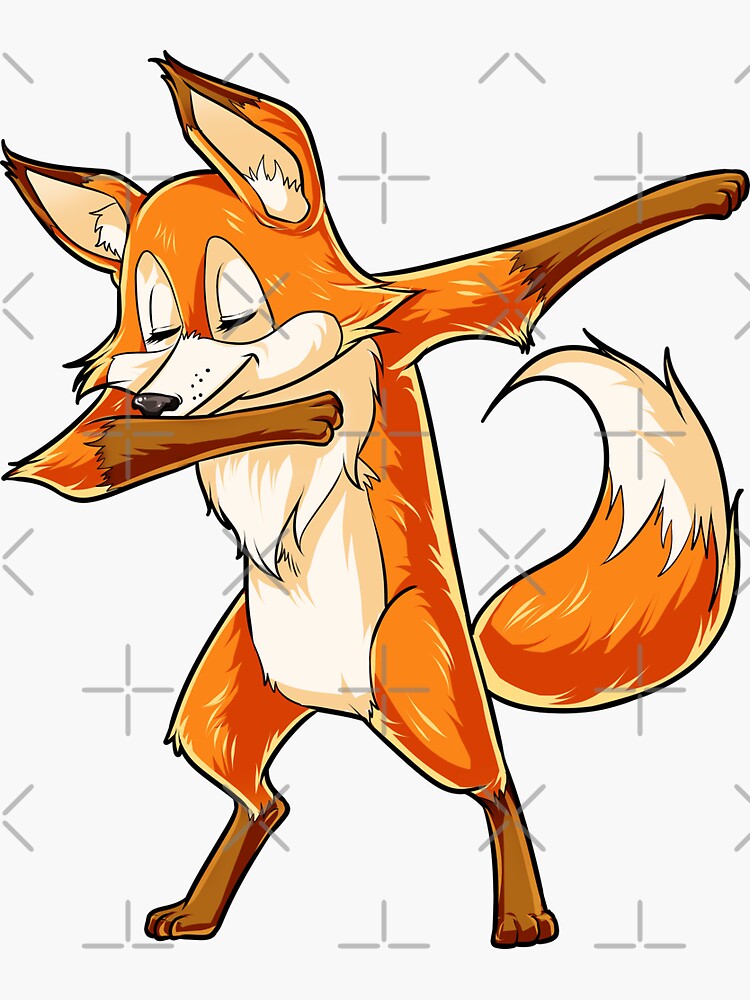 "Fox Dabbing T Shirt Red Foxes Animal Dab Dance Gifts Tees" Sticker by ...