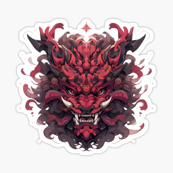 "Japanese Oni mask" Sticker for Sale by YouthlnAsia | Redbubble