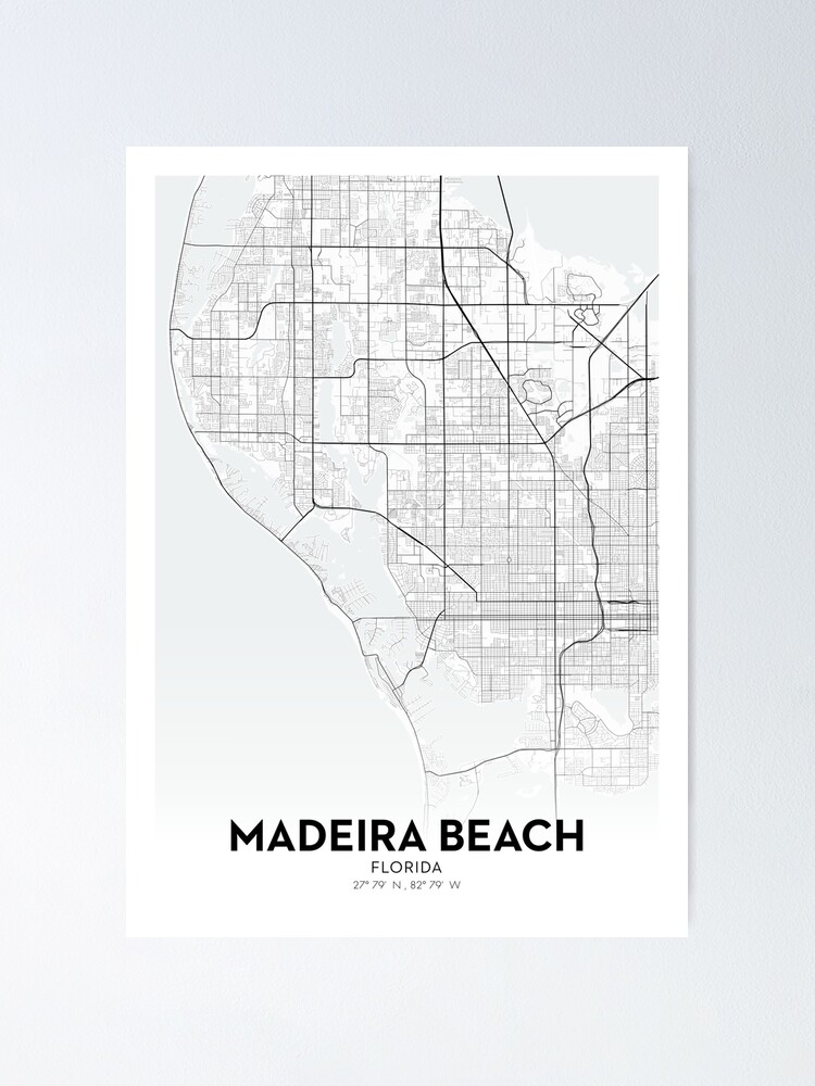 "Madeira Beach City Map" Poster for Sale by OrtaMaps | Redbubble