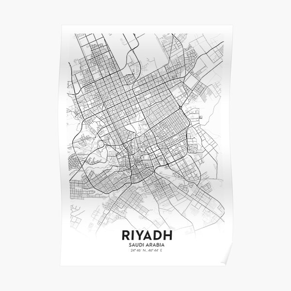 "Riyadh City Map" Poster for Sale by OrtaMaps | Redbubble
