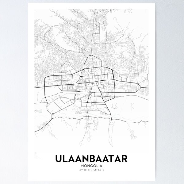 "Ulaanbaatar City Map" Poster for Sale by OrtaMaps | Redbubble