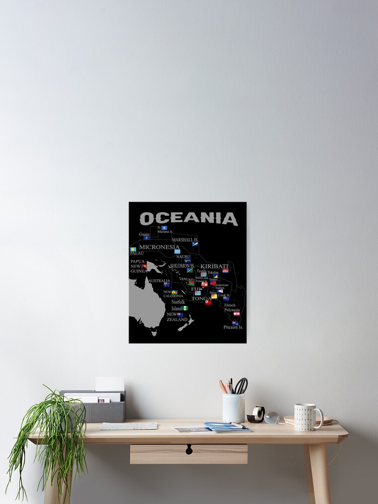 "Pacific-Centered Map, oceania flags Maps and names, Micronesia Flag ...