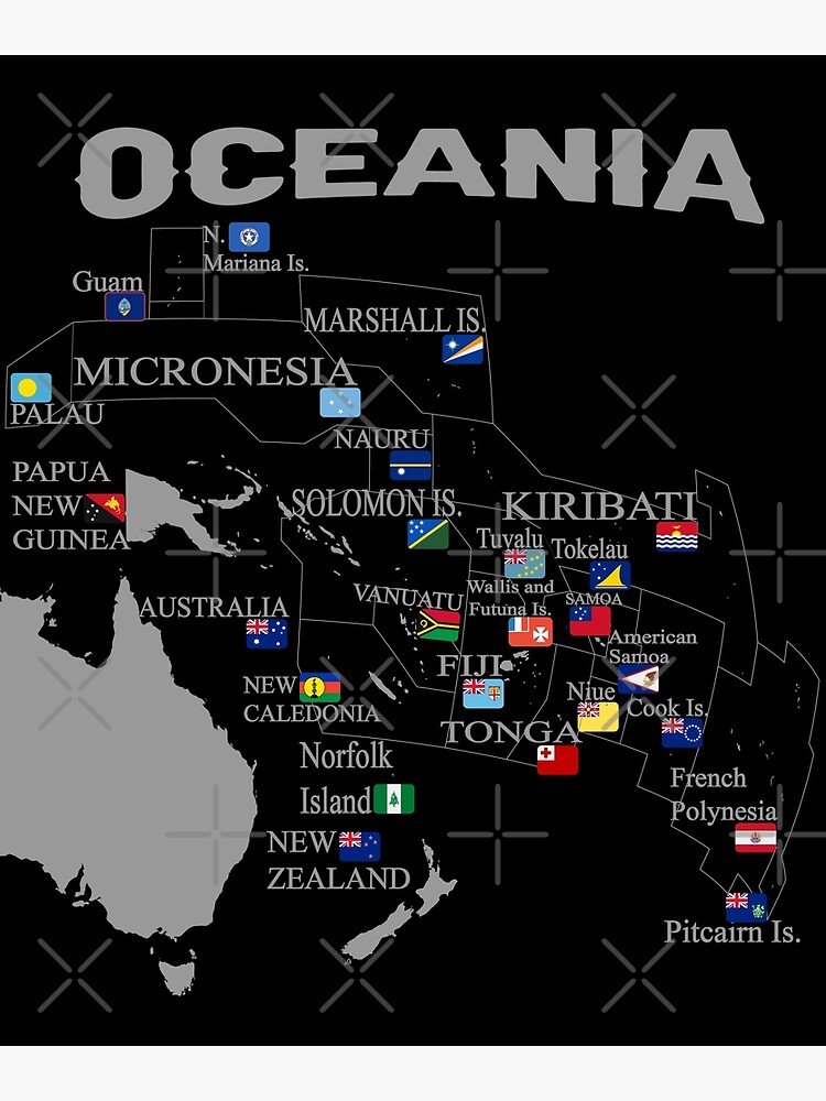 "Pacific-Centered Map, oceania flags Maps and names, Micronesia Flag ...