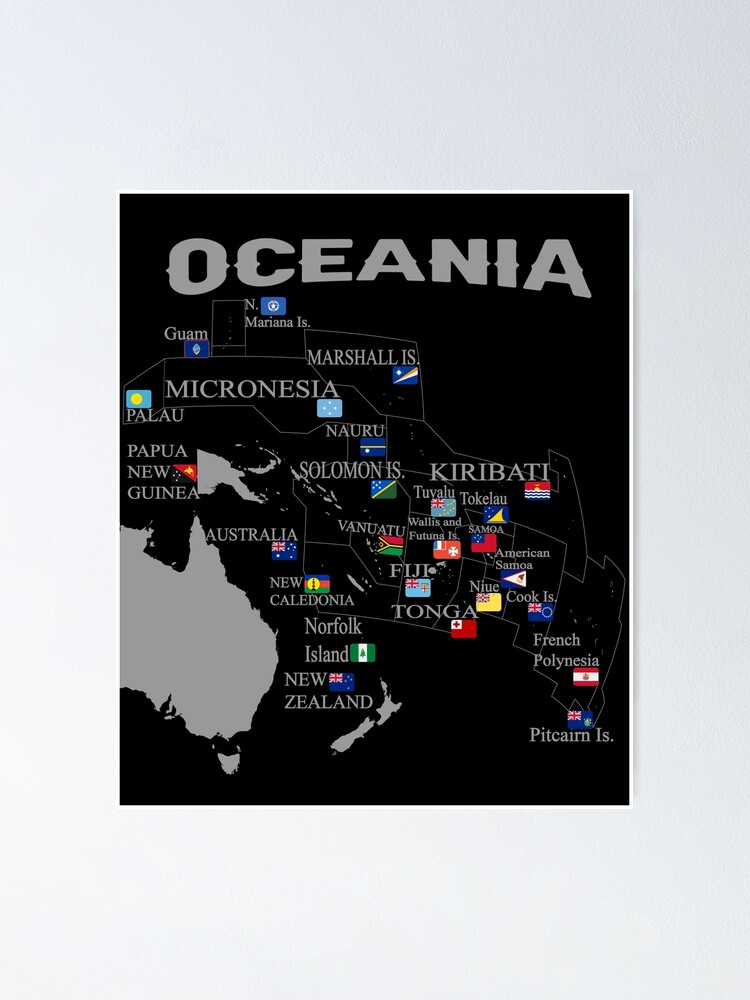 "Pacific-Centered Map, oceania flags Maps and names, Micronesia Flag ...