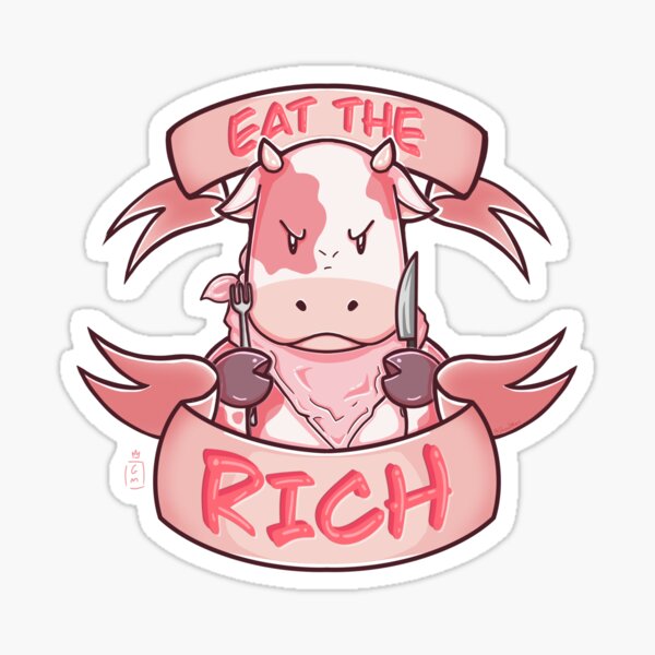 "Eat The Rich Cow- Ghoulmori" Sticker for Sale by Ghoul Mori | Redbubble