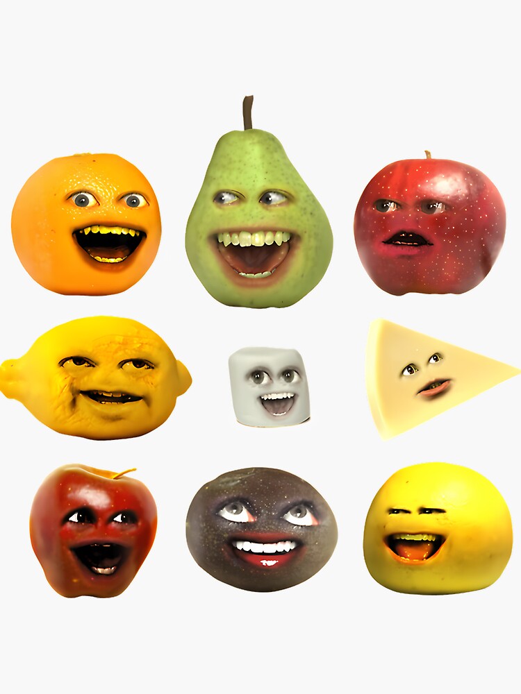 "Annoying Orange And Characters " Sticker for Sale by gzjnpbez55 ...