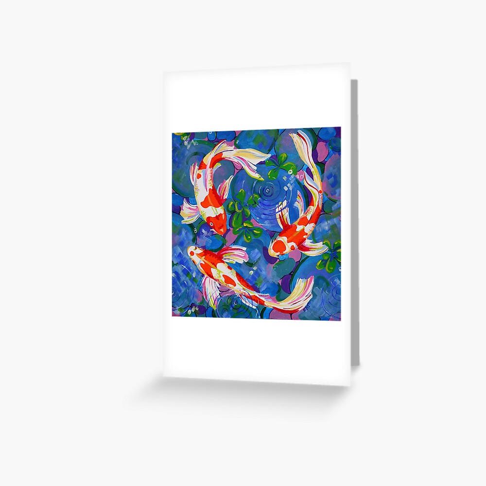 "Koi - Acrylic koi fish painting" Greeting Card for Sale by EveiArt ...