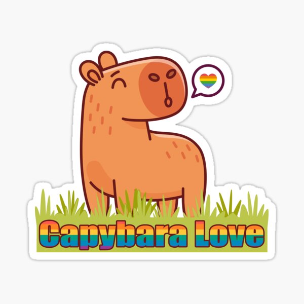 "Love Capybara LGBTIQ+" Sticker by inkStyleMDQ | Redbubble