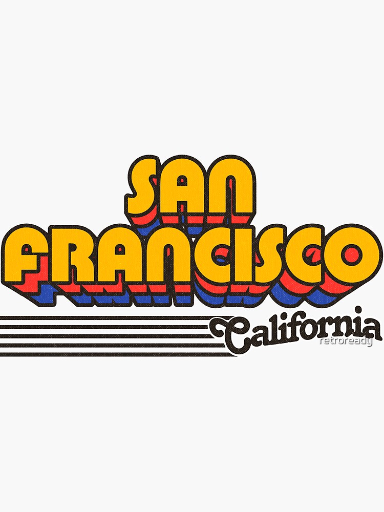 "San Francisco, California | Retro Stripes" Sticker for Sale by ...