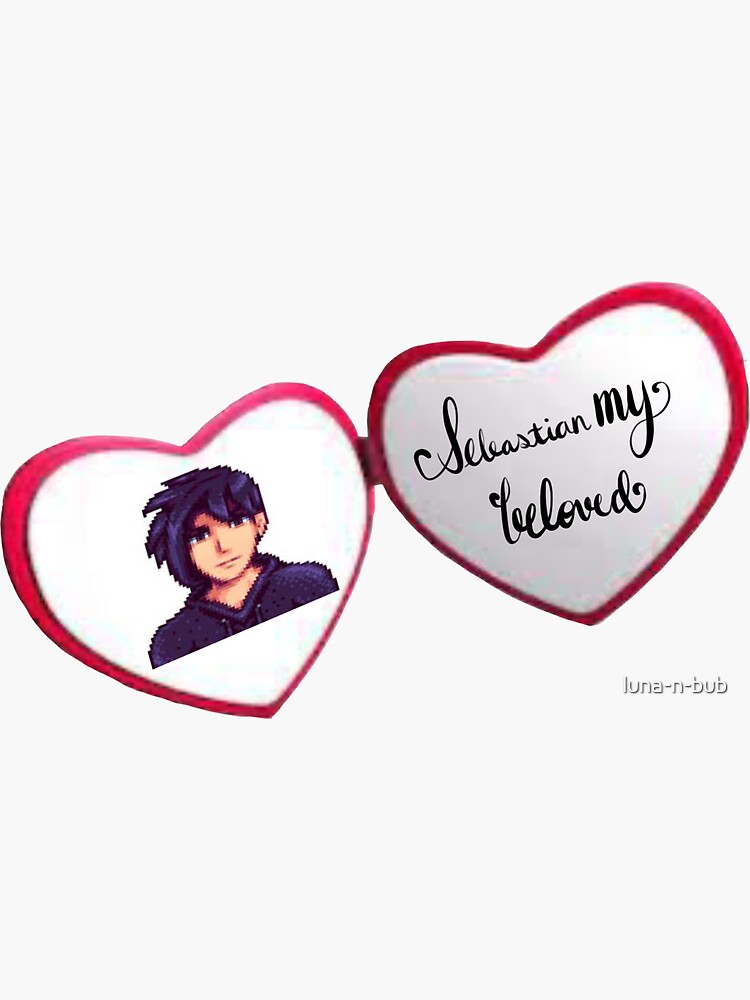 Sebastian My Beloved” Stardew Valley Heart Locket Meme" Sticker for ...