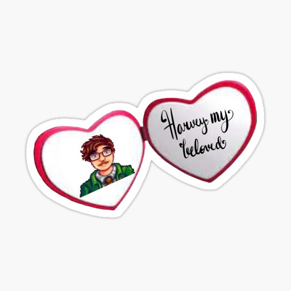 Harvey My Beloved” Stardew Valley Heart Locket Meme" Sticker for Sale ...