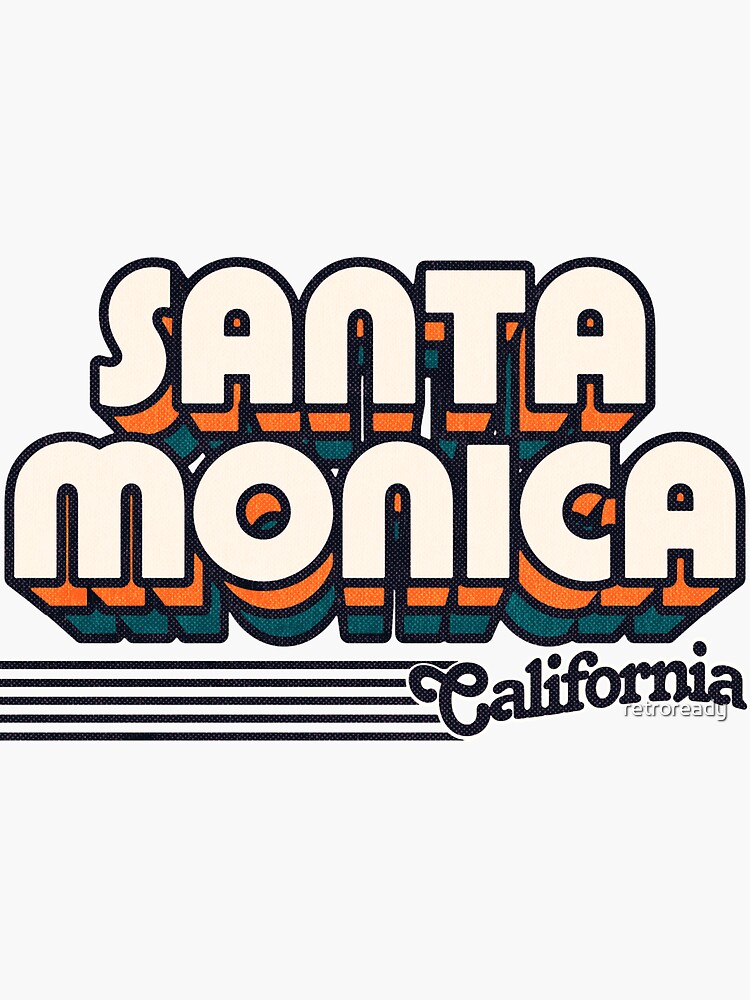 "Santa Monica, California | Retro Stripes" Sticker for Sale by ...