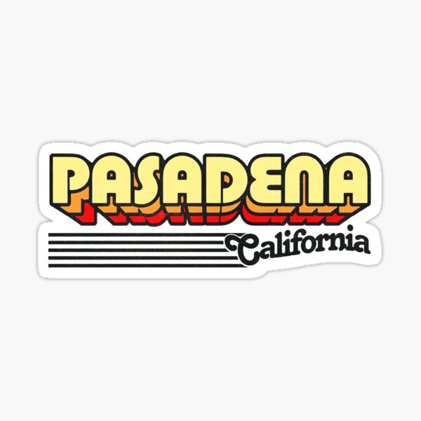 "Pasadena, California | Retro Stripes" Sticker for Sale by retroready ...