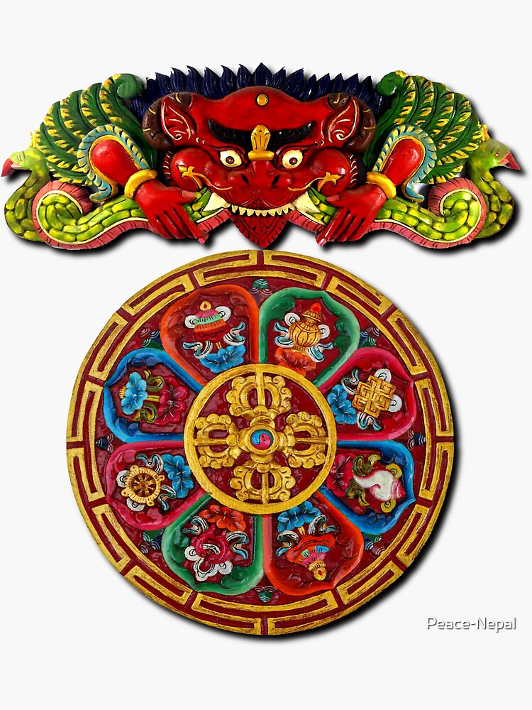 "Ancient Antique Mandala art with powerful mythological deity " Sticker ...
