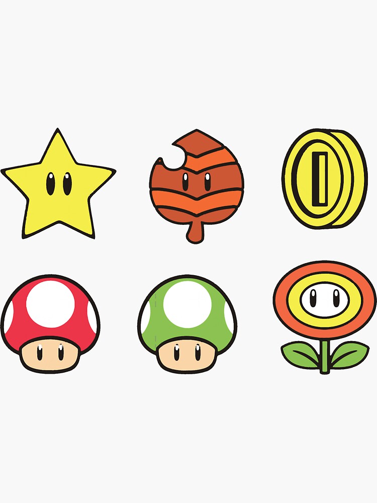 "Power Ups Pack of 6" Sticker for Sale by kathybatess | Redbubble