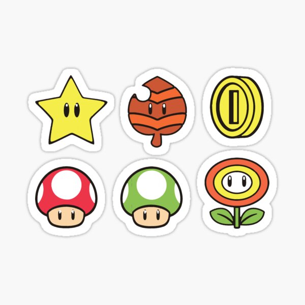 "Power Ups Pack of 6" Sticker for Sale by kathybatess | Redbubble