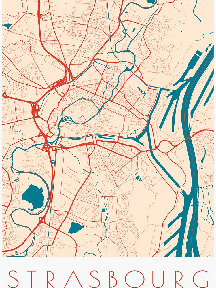 "Strasbourg Graphic Map" Sticker for Sale by margindot | Redbubble