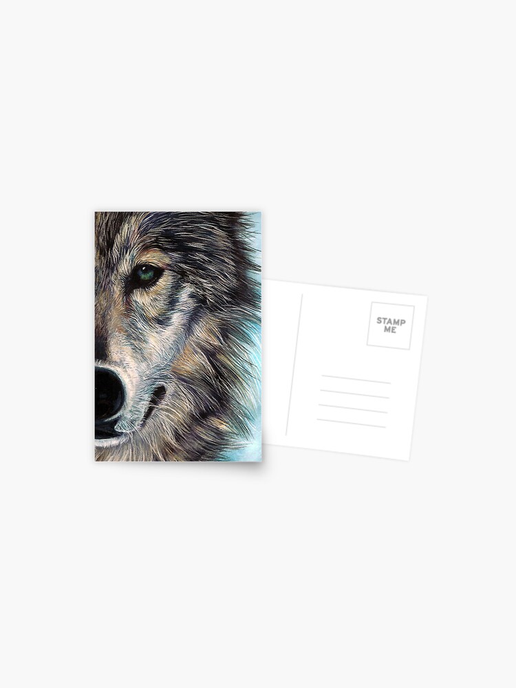 "Blue Wolf" Postcard for Sale by Carmen Owen | Redbubble
