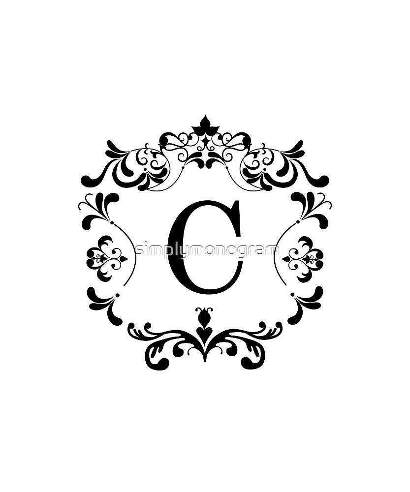 "Monogram C Retro Elegant Frame" by simplymonogram | Redbubble