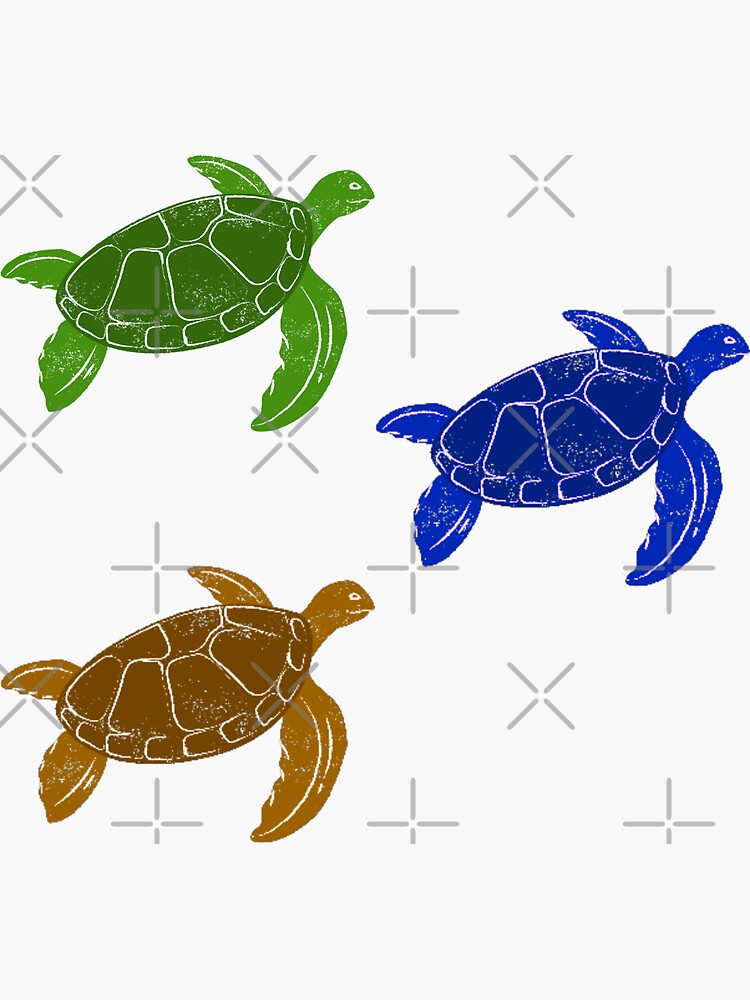 "Ocean animals pack, cute turtles" Sticker for Sale by Maxwell-More ...
