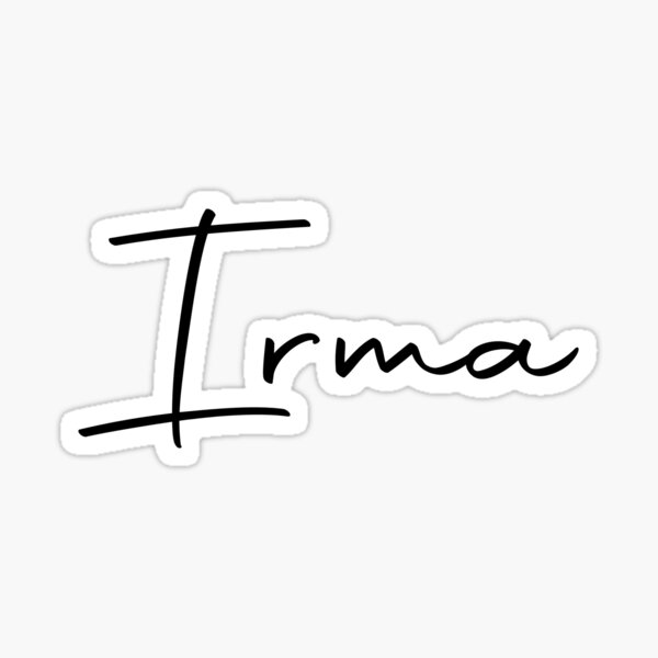 "Irma Cursive Name Label" Sticker for Sale by NafilNafiz | Redbubble