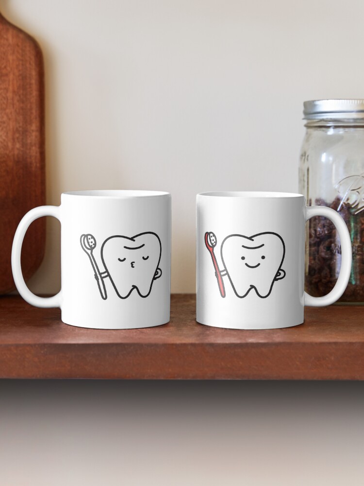 "Funny teeth. Cute tooth art. Dentist pattern design." Coffee Mug for ...