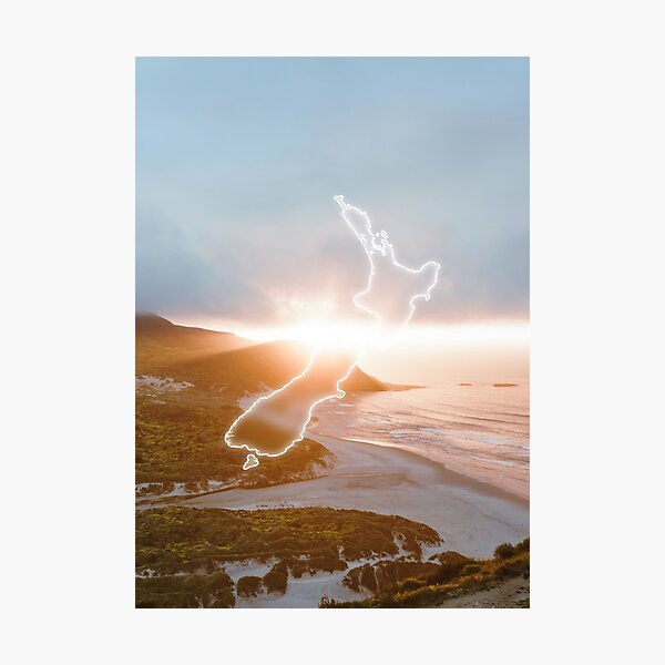 "New Zealand Country Map | Luminous Landscapes" Photographic Print for ...