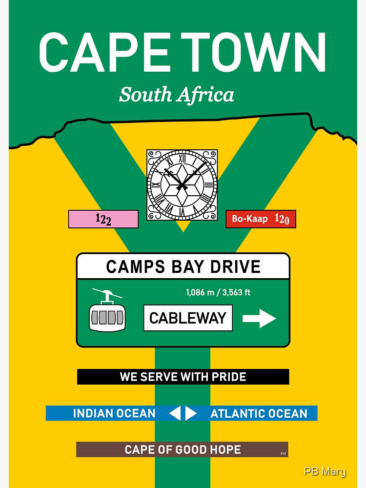 "South Africa Capetown Table Mountain Travel Vintage" Sticker for Sale ...