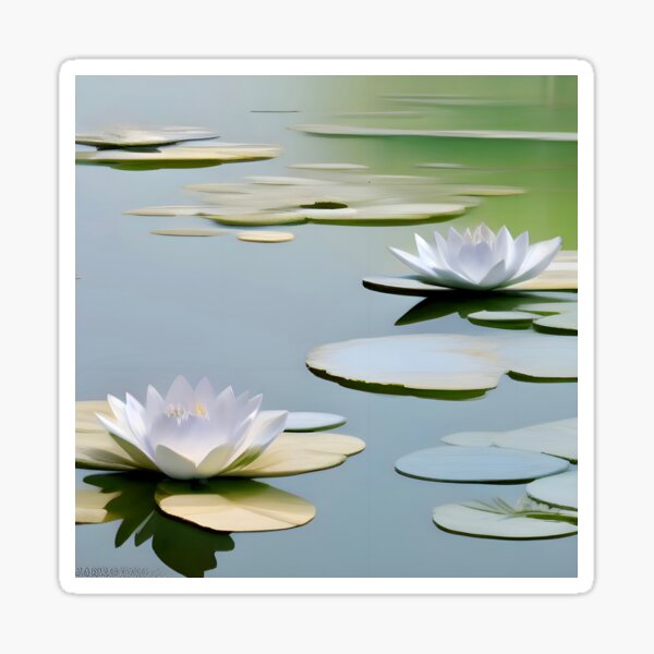 "Elegant White Water Lilies " Sticker for Sale by DANAROPER | Redbubble