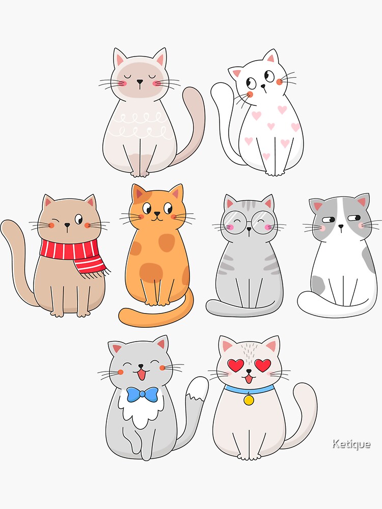 "Cats Collage" Sticker for Sale by Ketique | Redbubble