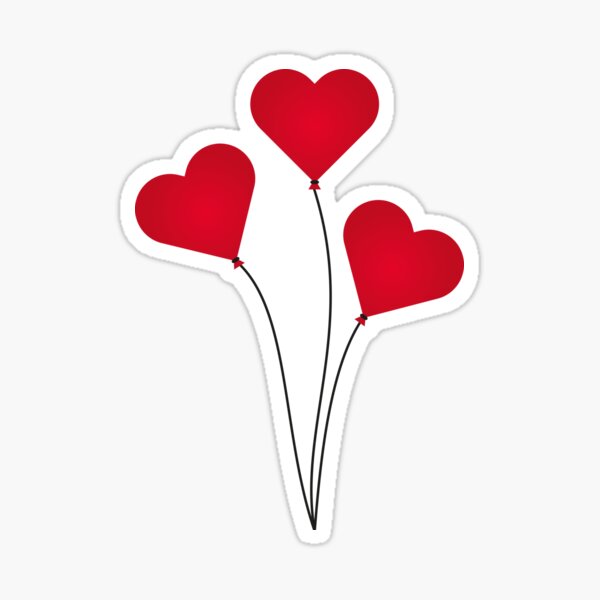 "Cute Heart Balloons" Sticker for Sale by lemon-pepper | Redbubble
