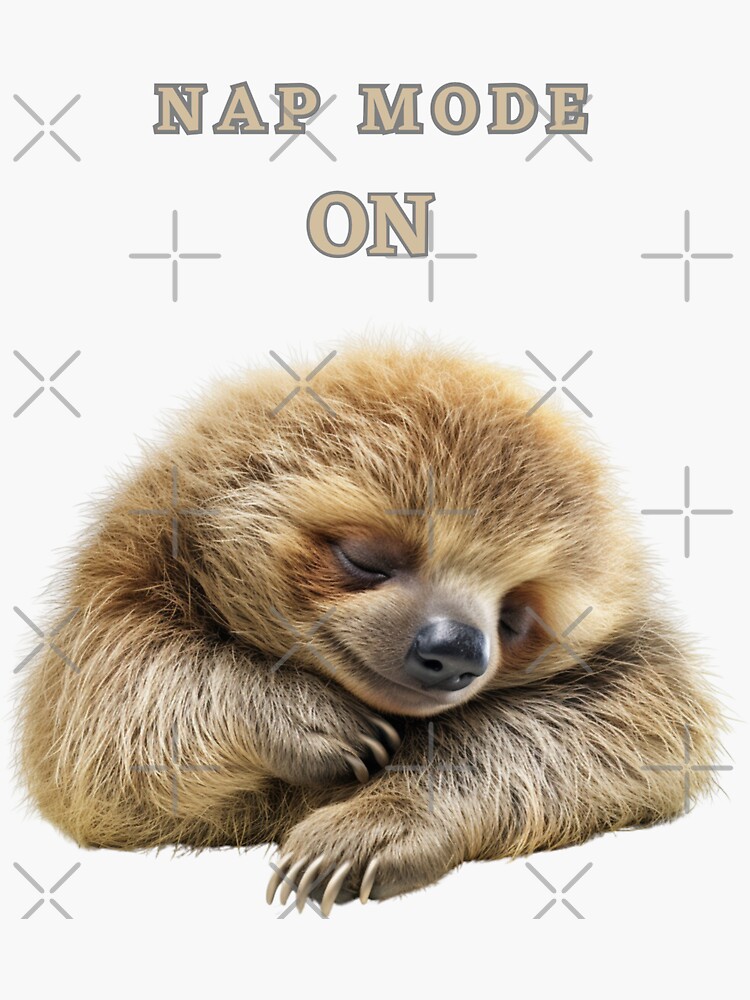 "Nap Mode On Cute Sloth" Sticker for Sale by ImaginVibes | Redbubble