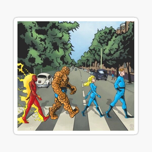"Fantastic four" Sticker for Sale by Sunfuncc | Redbubble