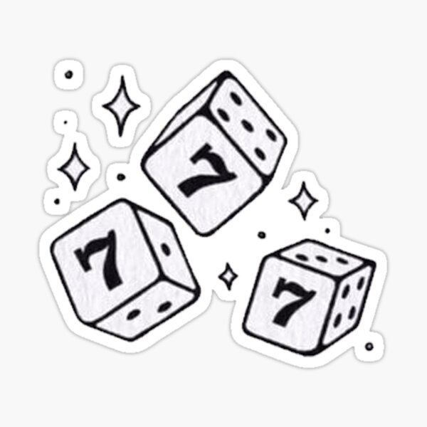 "777 - angel numbers dice" Sticker for Sale by victoriagechi | Redbubble
