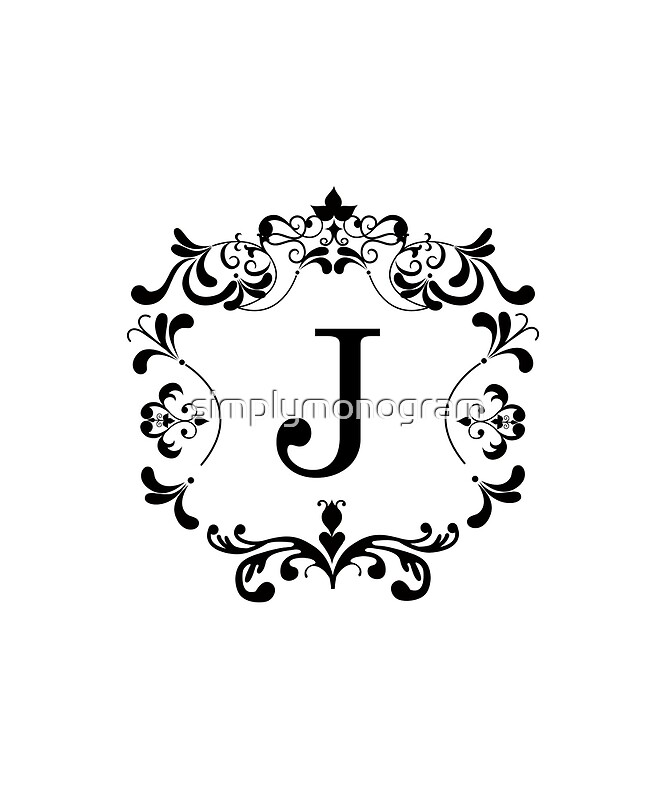 "Monogram J Retro Elegant Frame" by simplymonogram | Redbubble